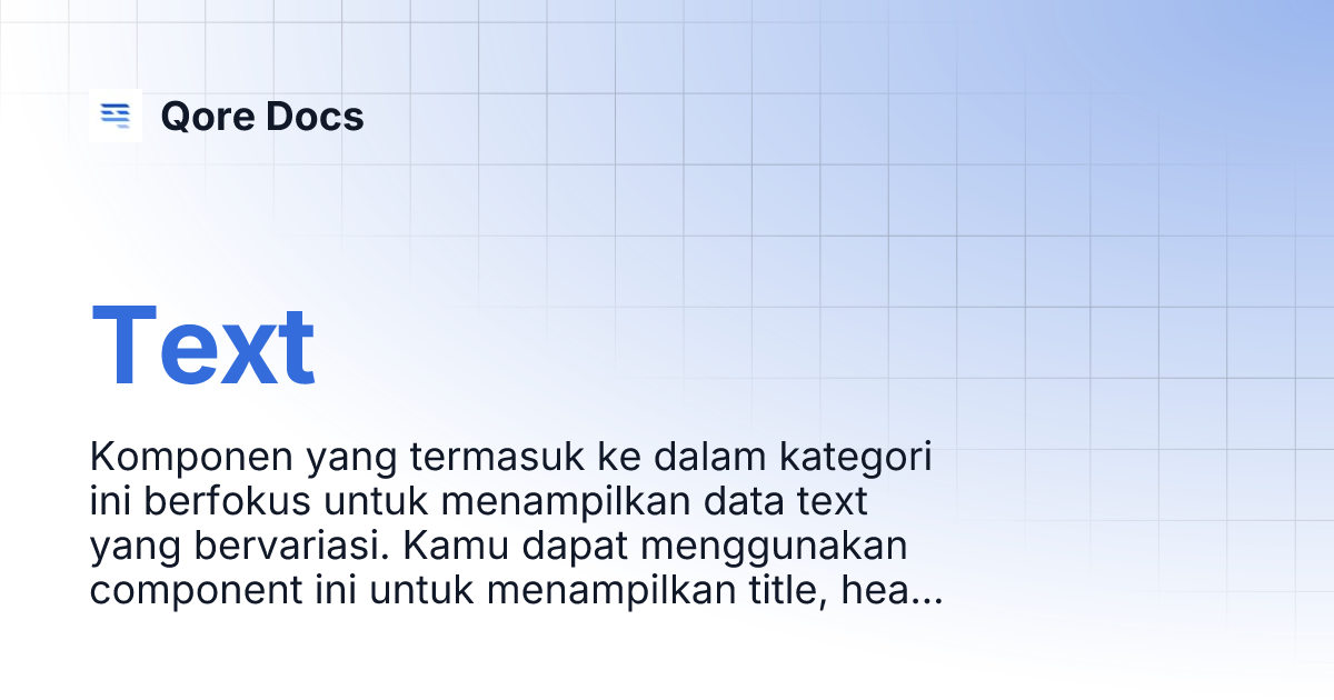 Text | Qore Docs