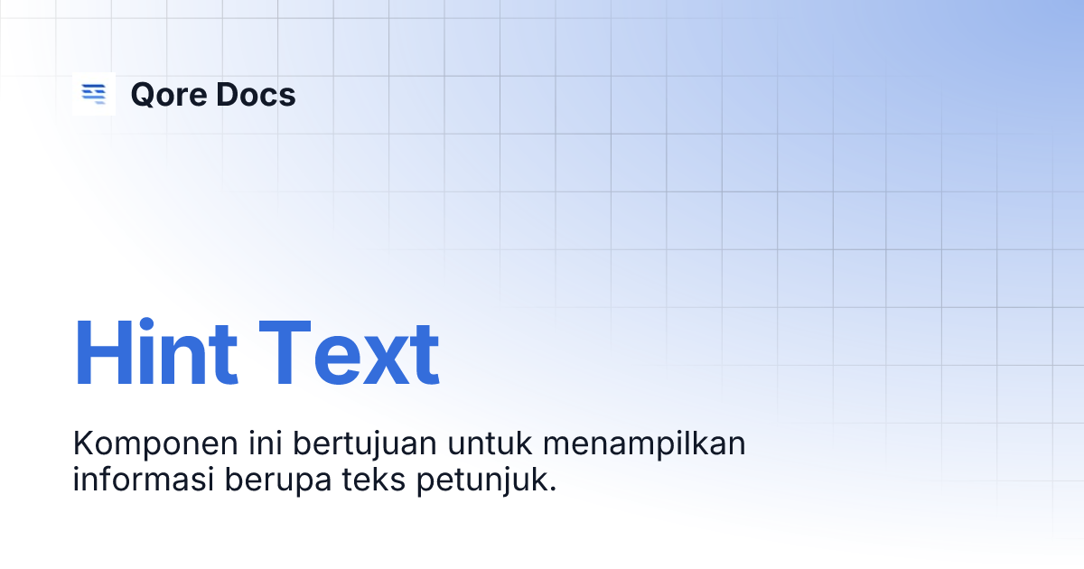 Hint Text | Qore Docs
